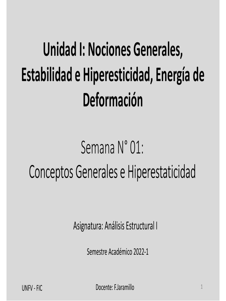 Análisis Estructural: Conceptos Generales e Hiperestaticidad | PDF ...