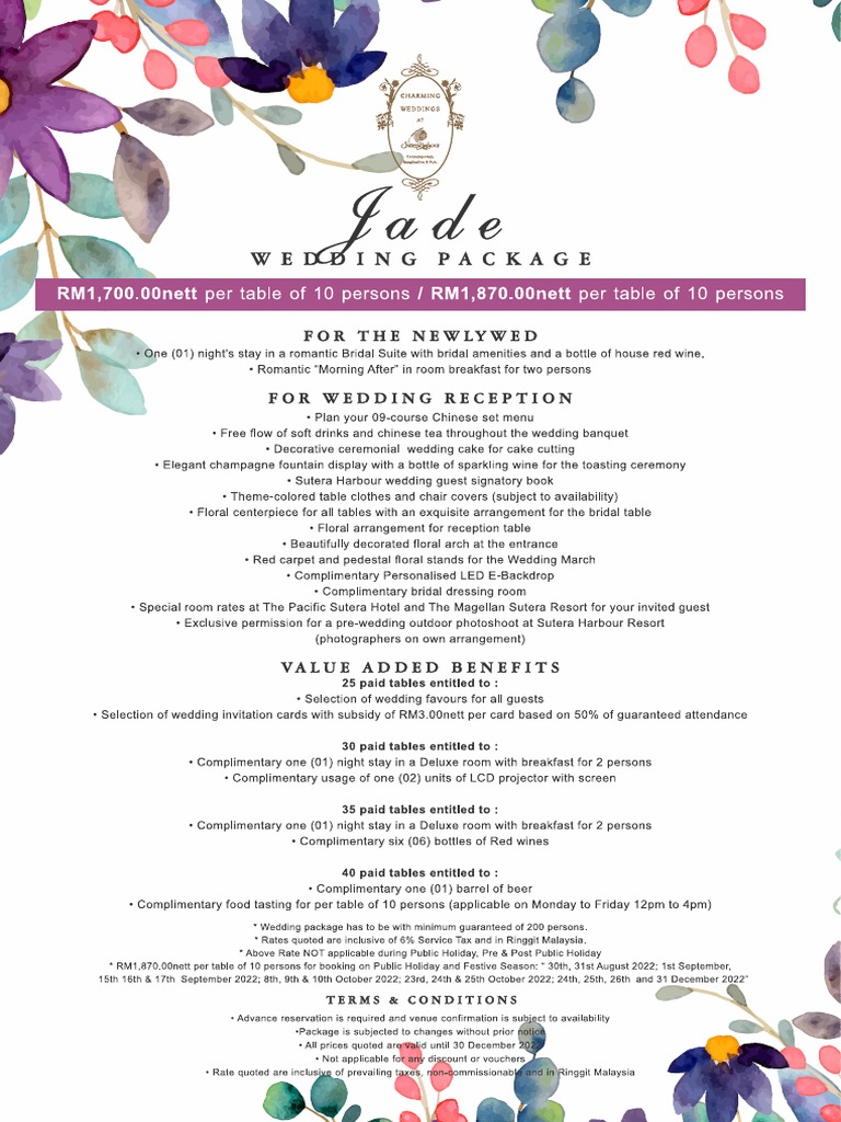 Jade Wedding Package 2022 | PDF