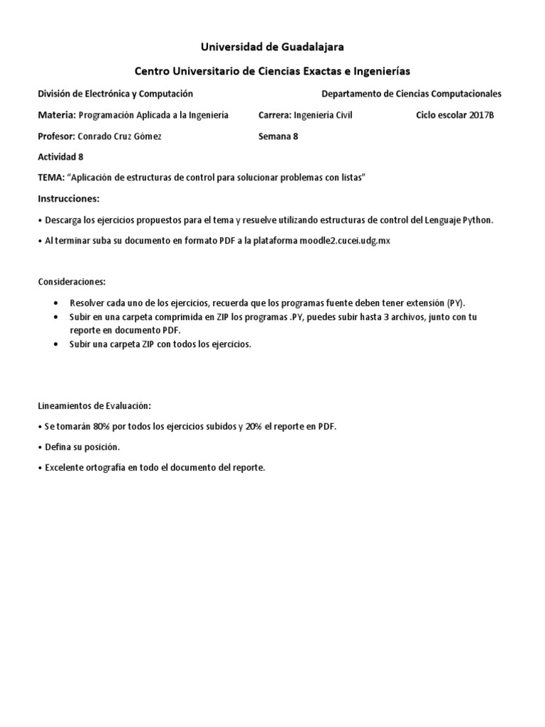 Aplicación de estructuras de control para resolver 10 problemas con ...