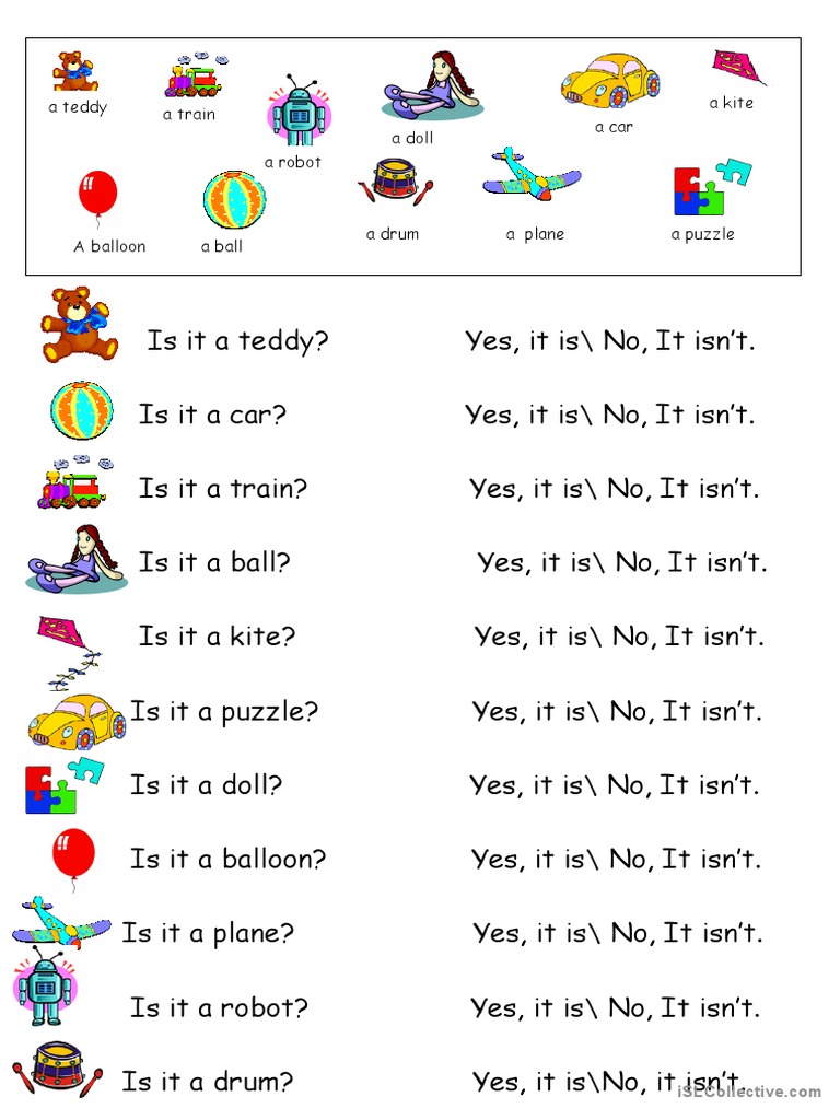 Toy Vocabulary Exercises for Kids | PDF