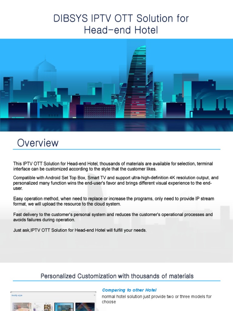 IPTV OTT Solution For Head-End Hotel | PDF | Cable Television | Computing