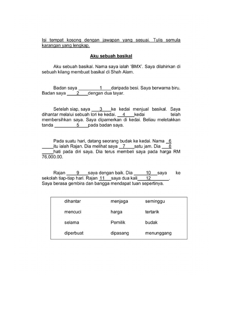 Aku Sebuah Basikal Pdf