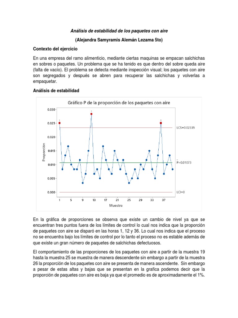 Ejercicios Cartas de Control para Atributos | PDF | Aluminio