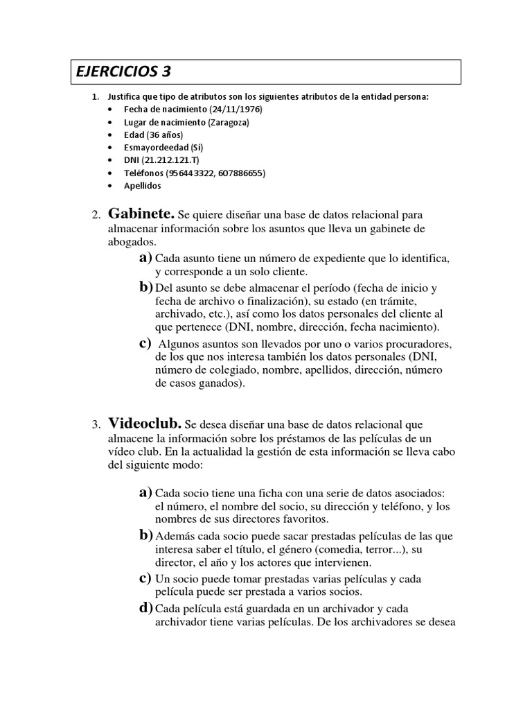 Ejercicios 3 | PDF
