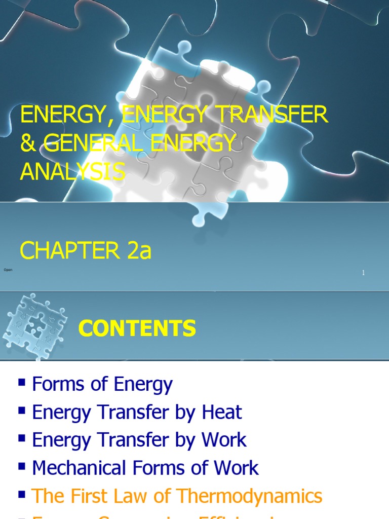 Chapter 2.1 - Energy, Energy Transfer - General Energy Analysis | PDF ...