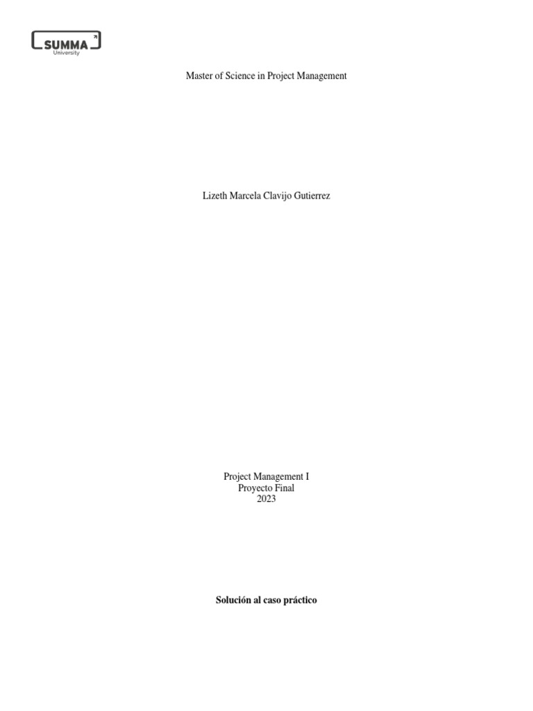 Caso Unidad 3 Proyecto Final Project Management I | Descargar gratis ...