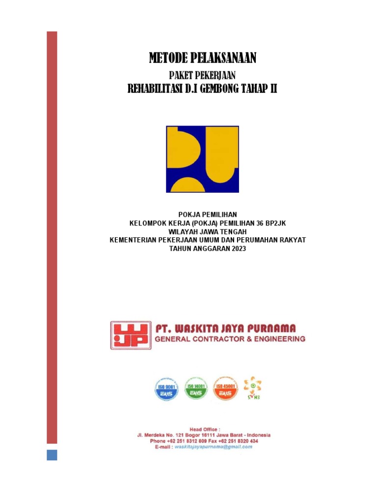 Metode Pelaksanaan Di Gembong (Pak Wawan) | PDF