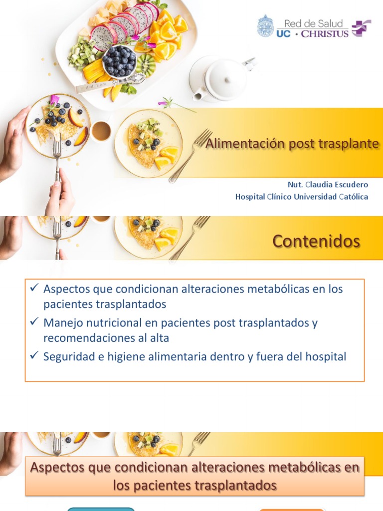 Alimentacion Post Trasplante - Nut. C. Escudero | PDF | Alimentos | Seguridad alimenticia