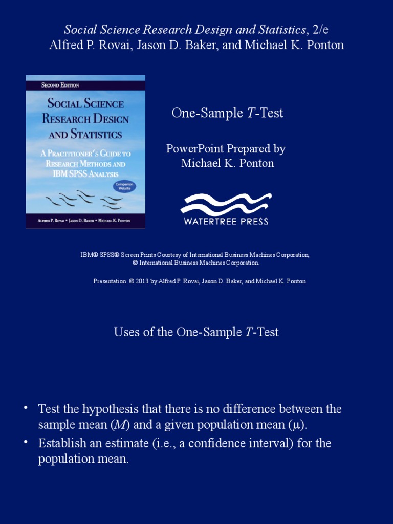 One-Sample T-Test | Download Free PDF | Student's T Test | Statistical ...