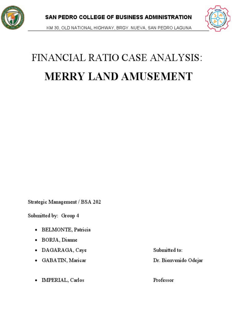 Group 4 Merry Land Amusement Park | PDF | Gross Income | Debt