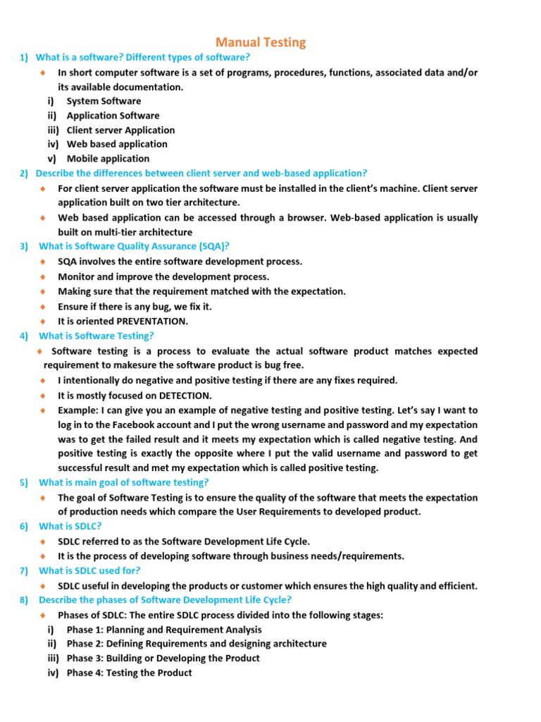 Interview Questions For Manual and Automation 1675624498 | PDF ...