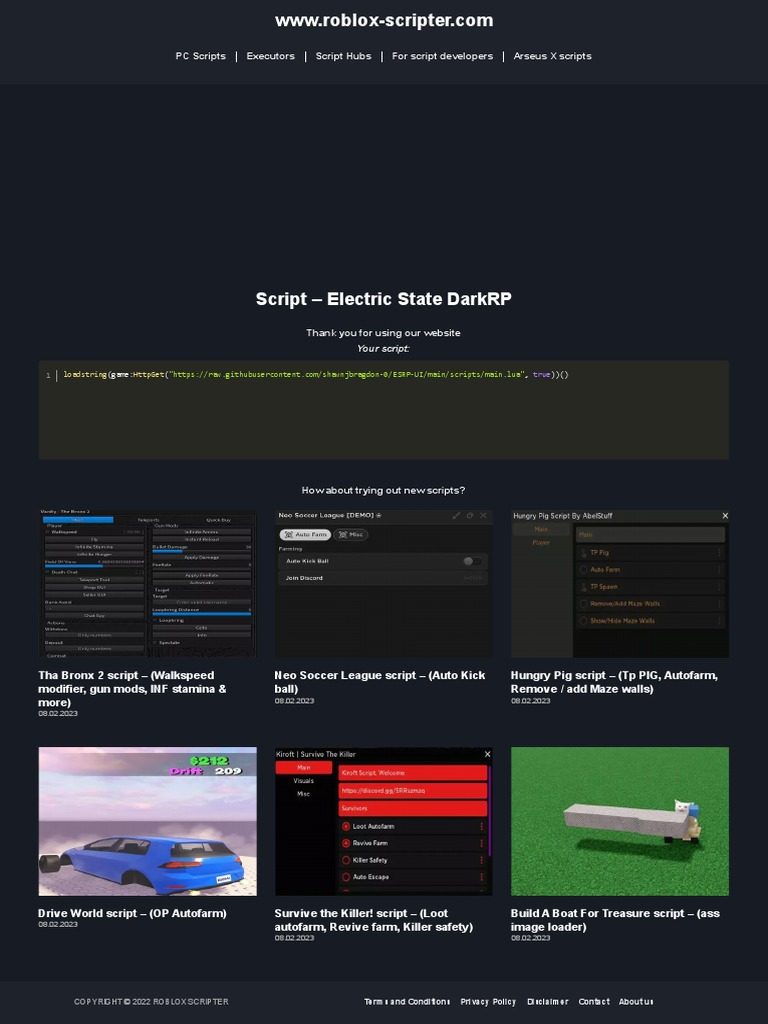 Script - Electric State DarkRP - Roblox-Scripter | PDF