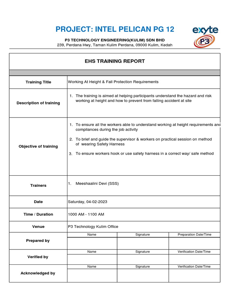 Working at Height Training Report | PDF