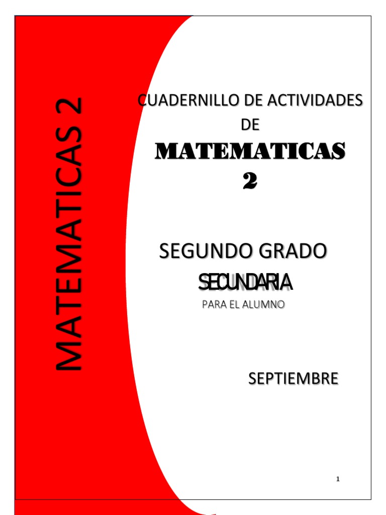 Cuadernillo Mate 2o. SEPTIEMBRE | PDF | Unidades de medida | Masa