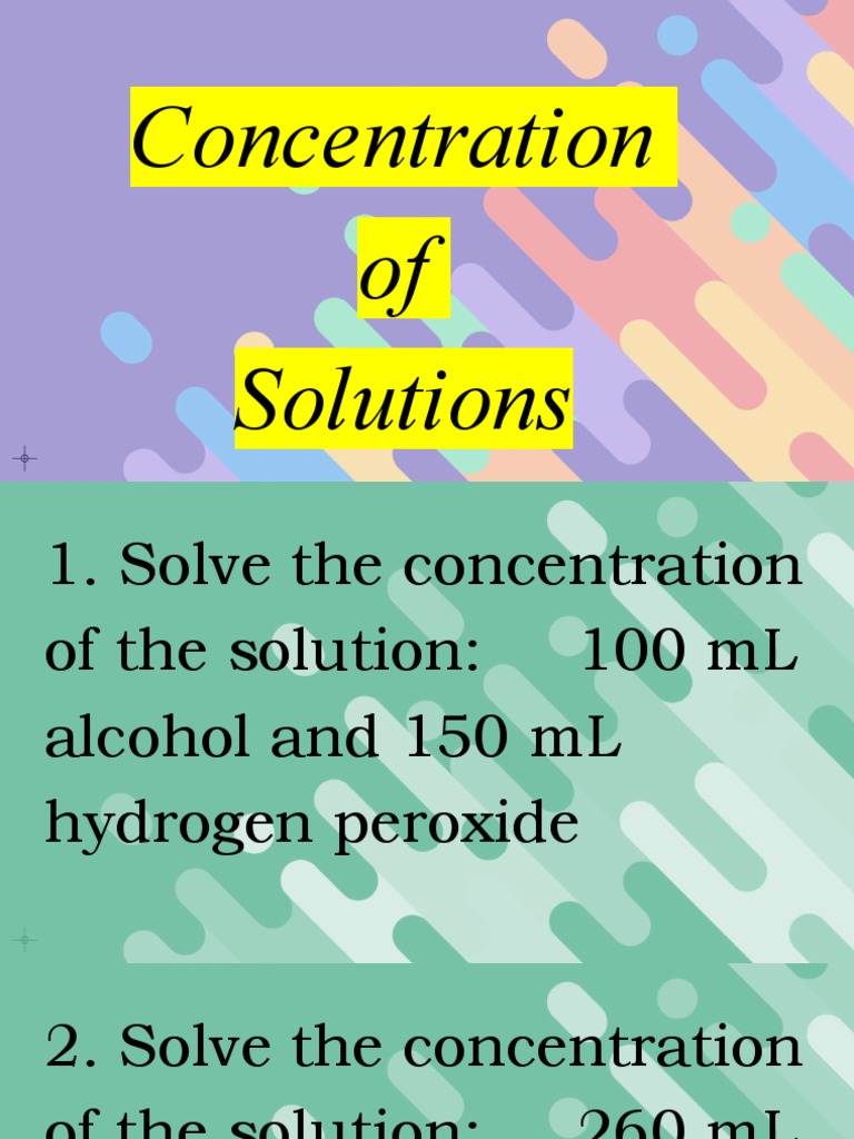 Concentration of Solutions PPT 2 | PDF