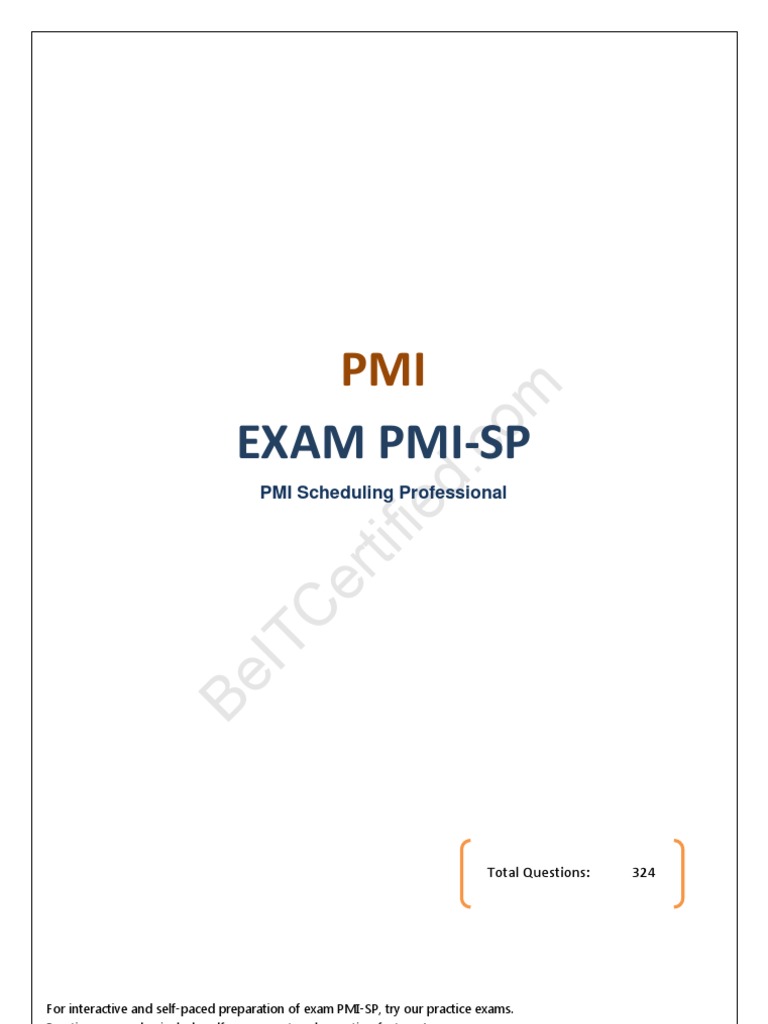 Be It Certified PMI PMI-SP Free Questions Dumps | PDF | Project ...