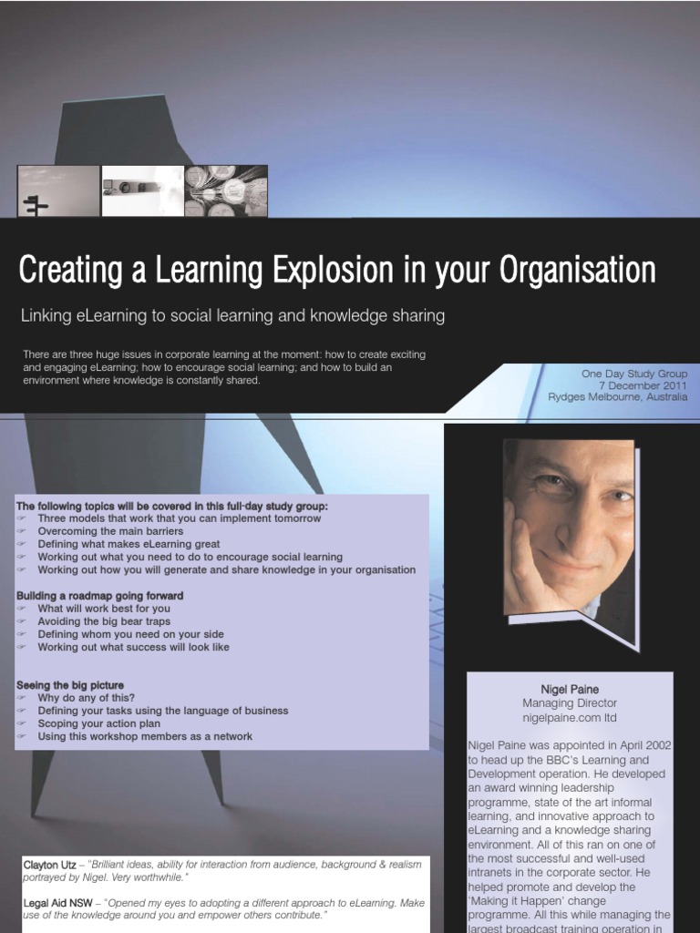 Creating A Learning Explosion in Your Organisation Linking Elearning To Social Learning and ...