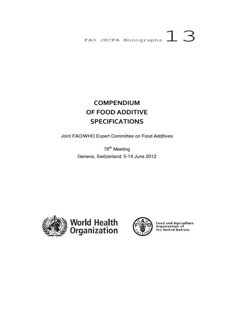 JECFA Monograph 13 | PDF