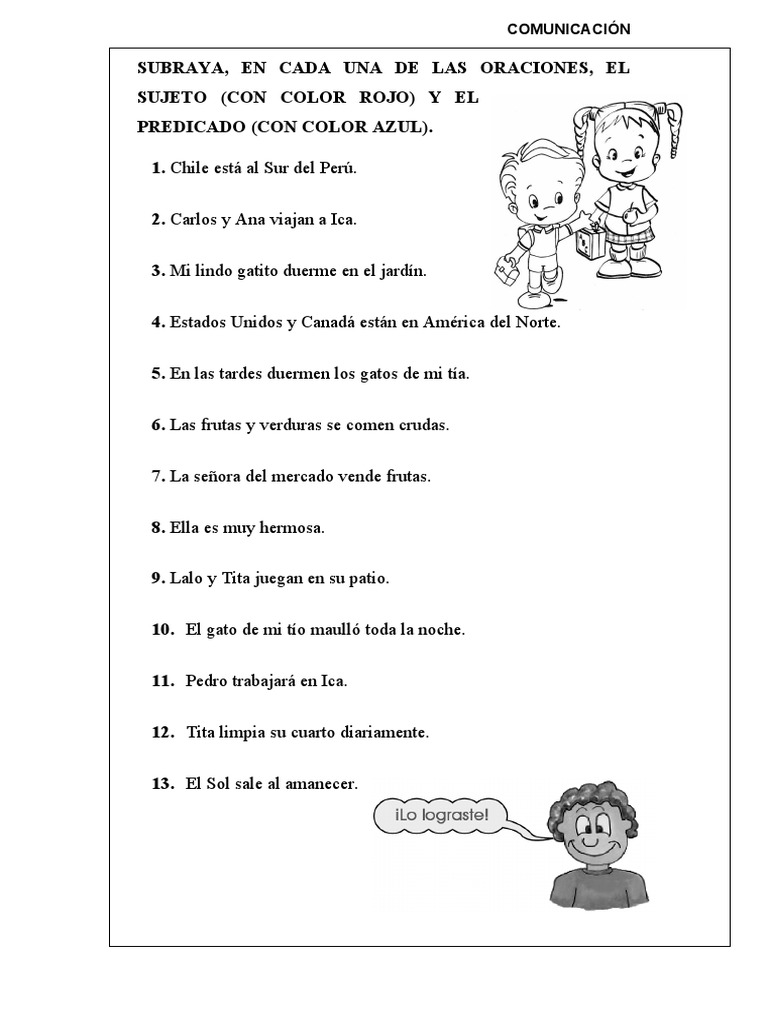 4 La Oracion Ficha 2 | PDF | Hogar, jardinería y bricolaje