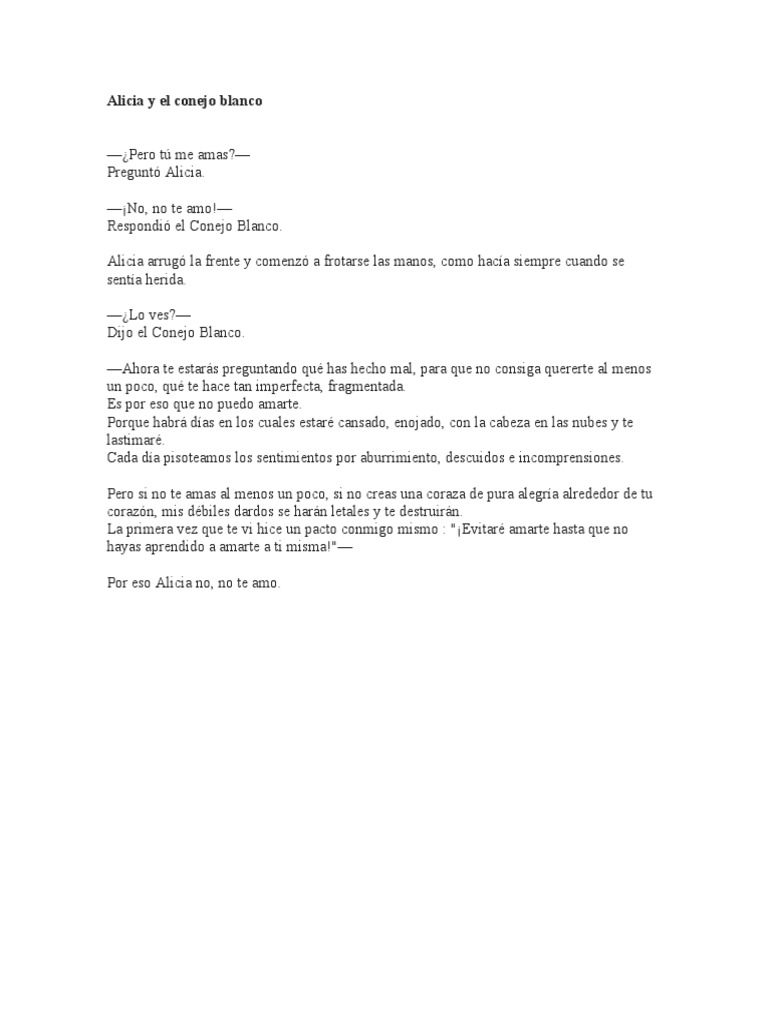 Alicia Y El Conejo Blanco Pdf