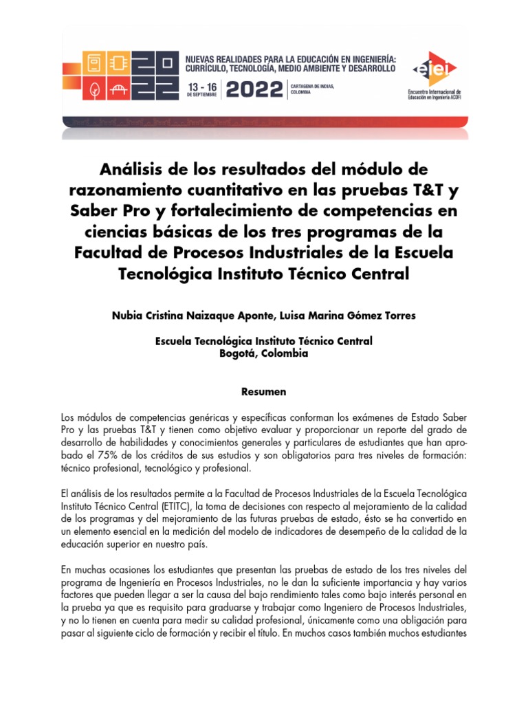 Análisis de Los Resultados Del Módulo de Razonamiento Cuantitativo en ...