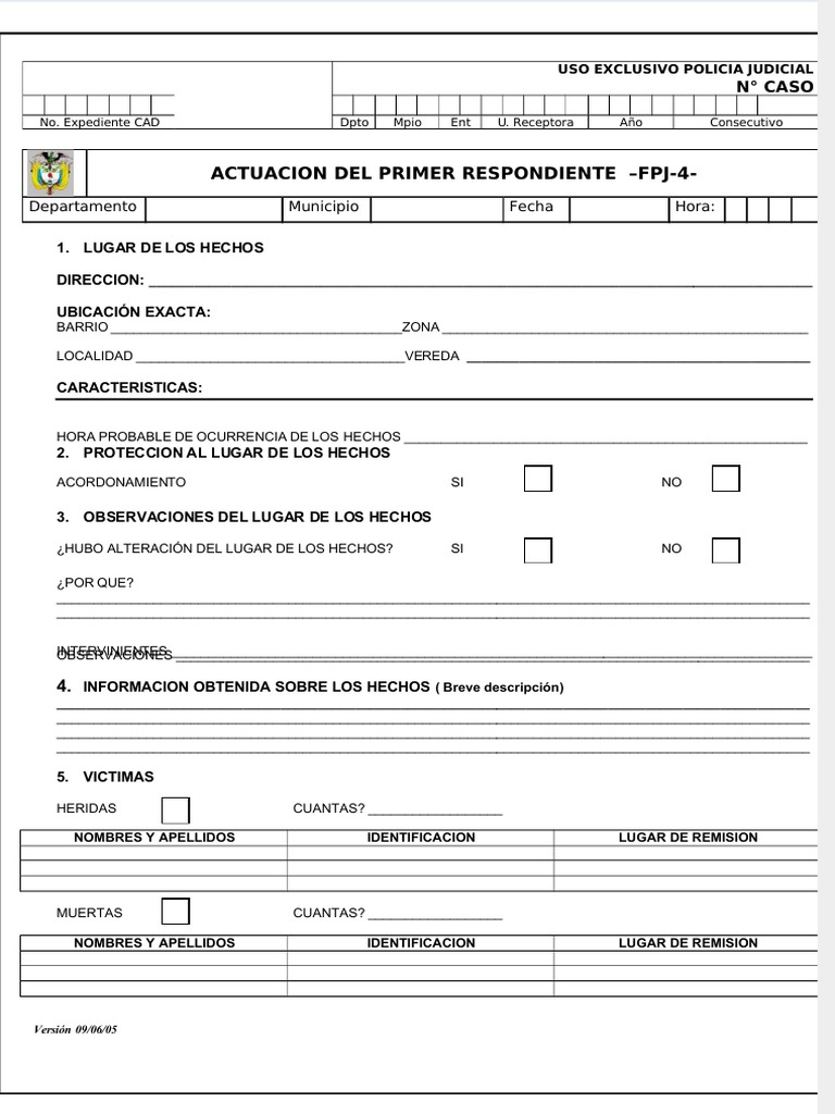 Dokumen - Tips - FPJ 04 Actuacion Primer Respondiente Formato | PDF