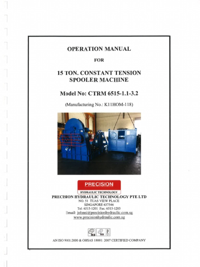 Operation Manual For 15 Ton Constant Tension Spooler machine-CTRM6515-1 ...