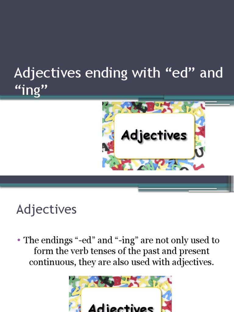 Adjectives With Ed and Ing | PDF | Language Arts & Discipline | Foreign ...