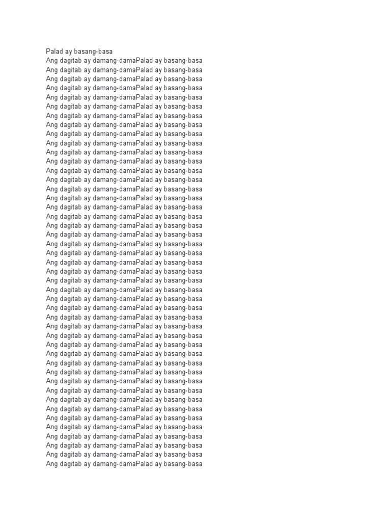 Palad Ay Basang | PDF