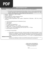 Work Experience Sheet | PDF