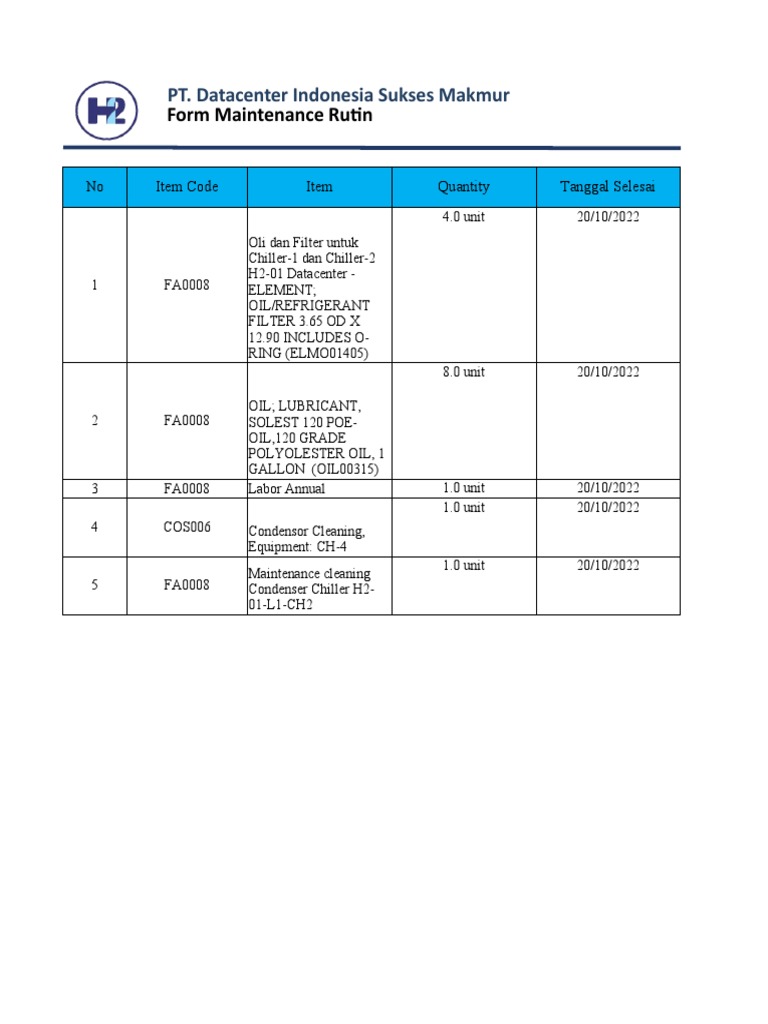 Offshore Chiller Maintenance Report | PDF