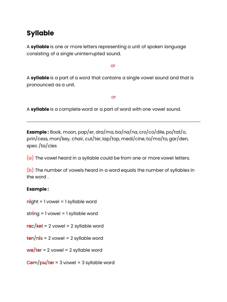 Exploring Syllable Types: A Comprehensive Breakdown of Syllable ...