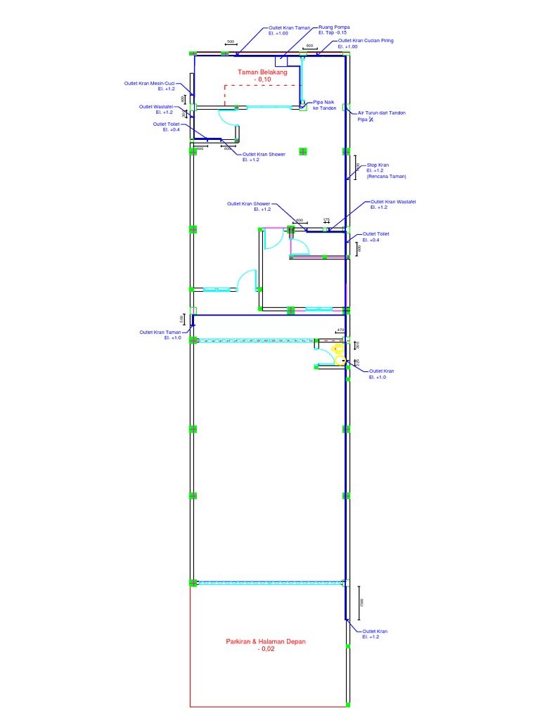 Denah Pemipaan Air Bersih | PDF