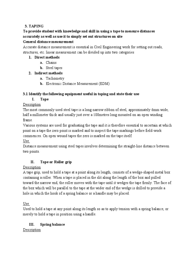 Taping | PDF | Surveying | Metrology