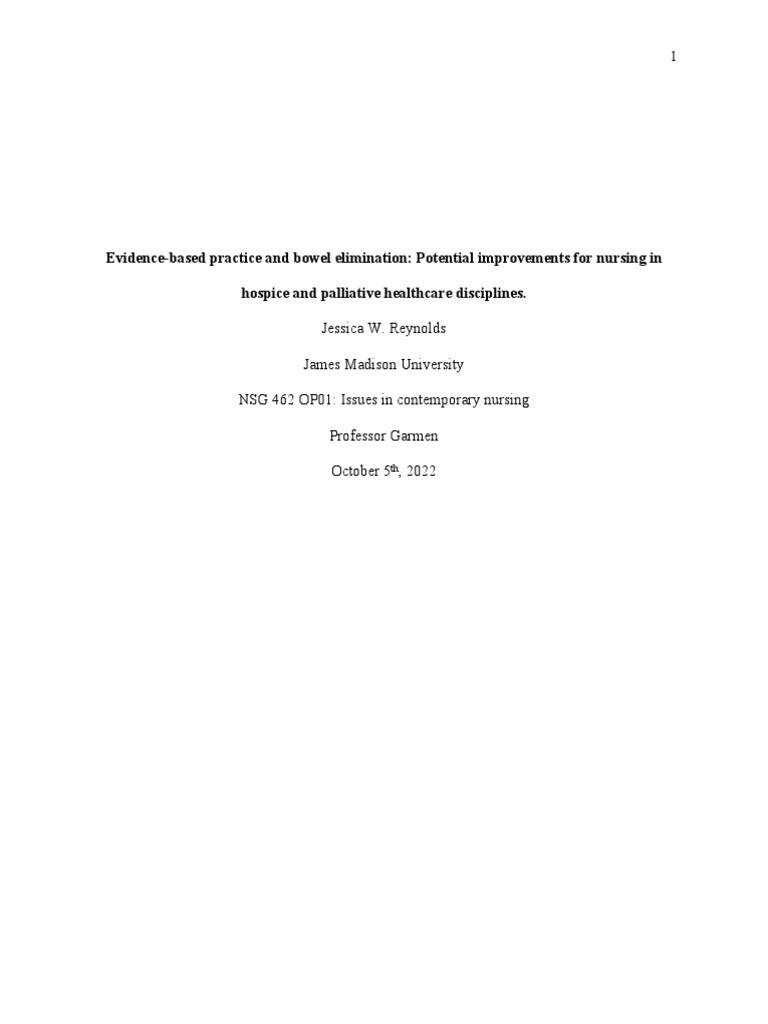 Annotated-Reynolds J Module 204 Ebp | PDF | Palliative Care | Constipation