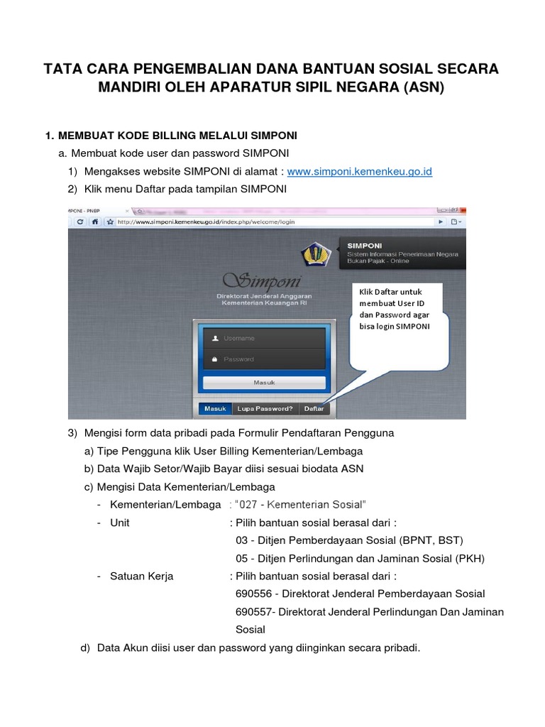 Tata Cara Penggunaan SIMPONI | PDF