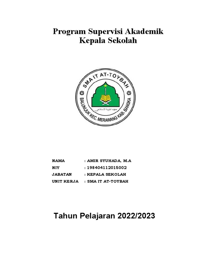 Program Supervisi Akademik Kepala Sekolah | PDF | Bisnis | Pengelolaan Keuangan & Uang