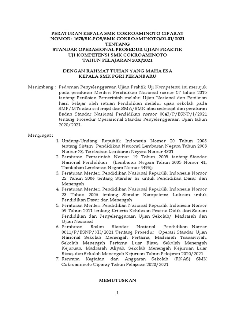 Sop Ukk 2021 | PDF | Karier & Perkembangan | Pengelolaan Keuangan & Uang