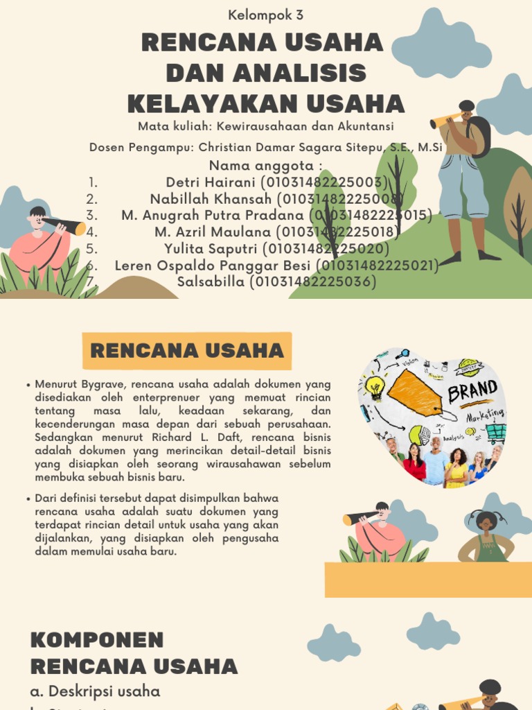 Kelompok 3 - Rencana Usaha Dan Analisis Kelayakan Usaha | PDF | Bisnis
