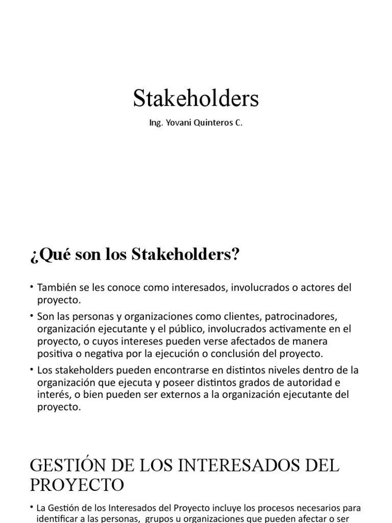 5.2 Matriz de Stakeholders | PDF | Grupo de interés (corporativo ... 5.2 Matriz de Stakeholders | PDF | Grupo de interés (corporativo ...