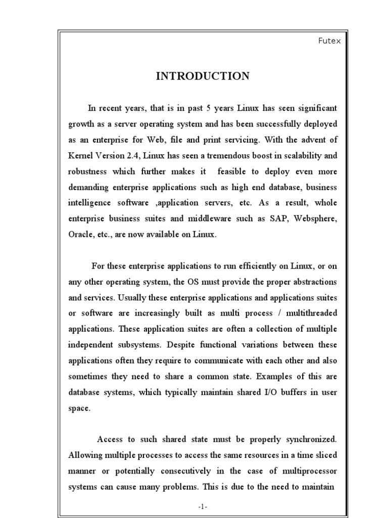 Futex Seminar Report | PDF | Thread (Computing) | Process (Computing)
