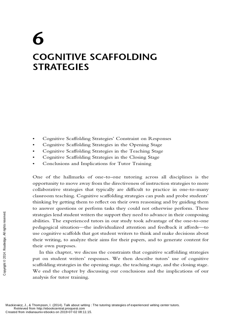 Cognitive Scaffolding Strategies - Mackiewicz y Thomson | PDF | Cognition | Cognitive Science