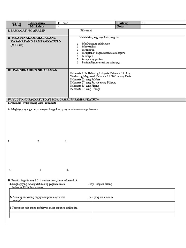 Q4 Filipino 10 Week4 | PDF