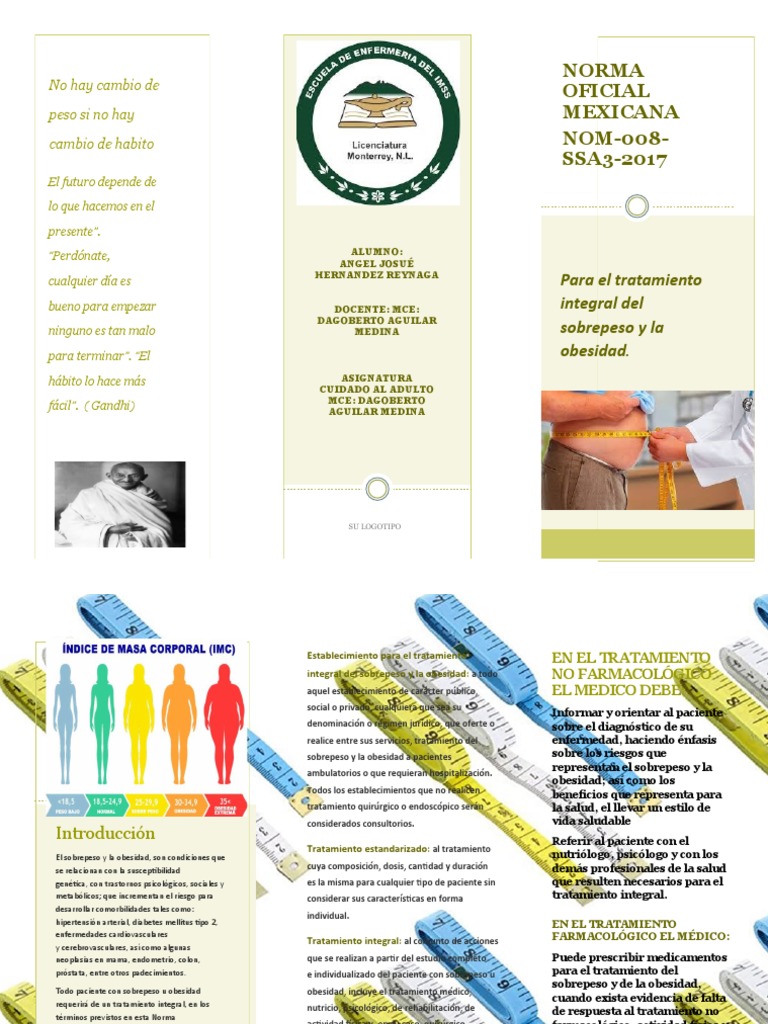Triptico Norma 008 Obesidad | PDF | Obesidad | Enfermedades ...