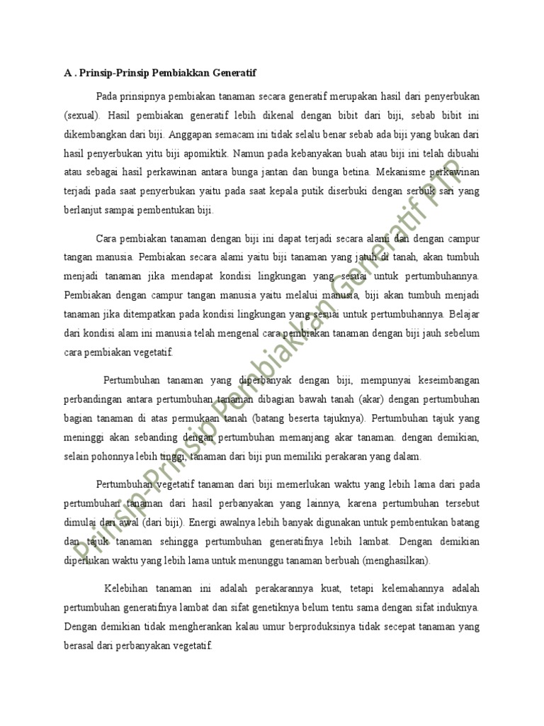 Perbanyakan Tanaman Generatif | PDF