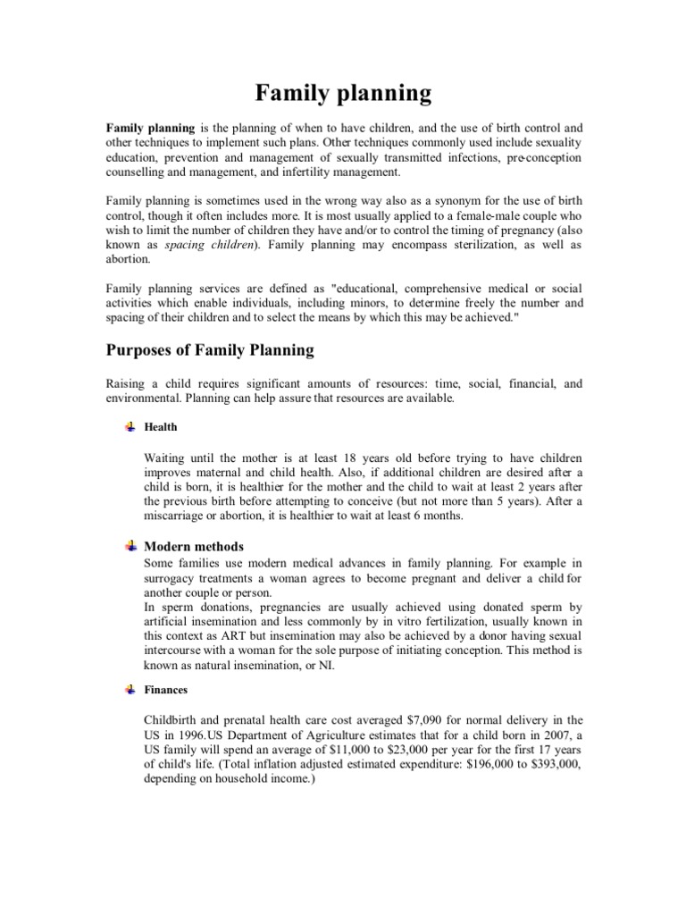 Family Planning | PDF | Family Planning | Sexually Transmitted Infection