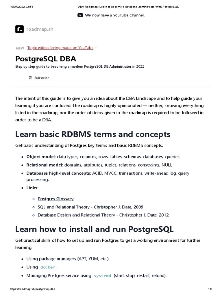 Postgresql Dba Learn Basic Rdbms Terms And Concepts Pdf Postgre Sql Relational Database 4249