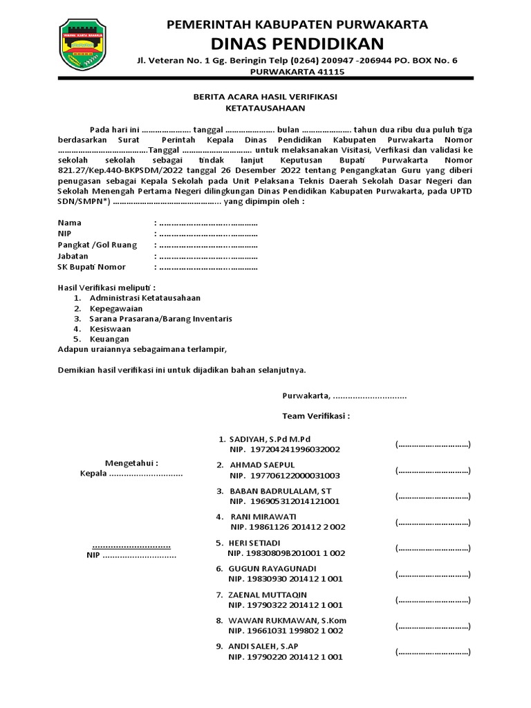 Form Verifikasi Pdf