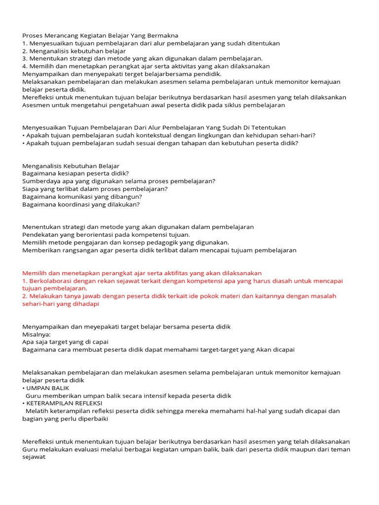 Merancang Kegiatan Pembelajaran Bermakna | PDF