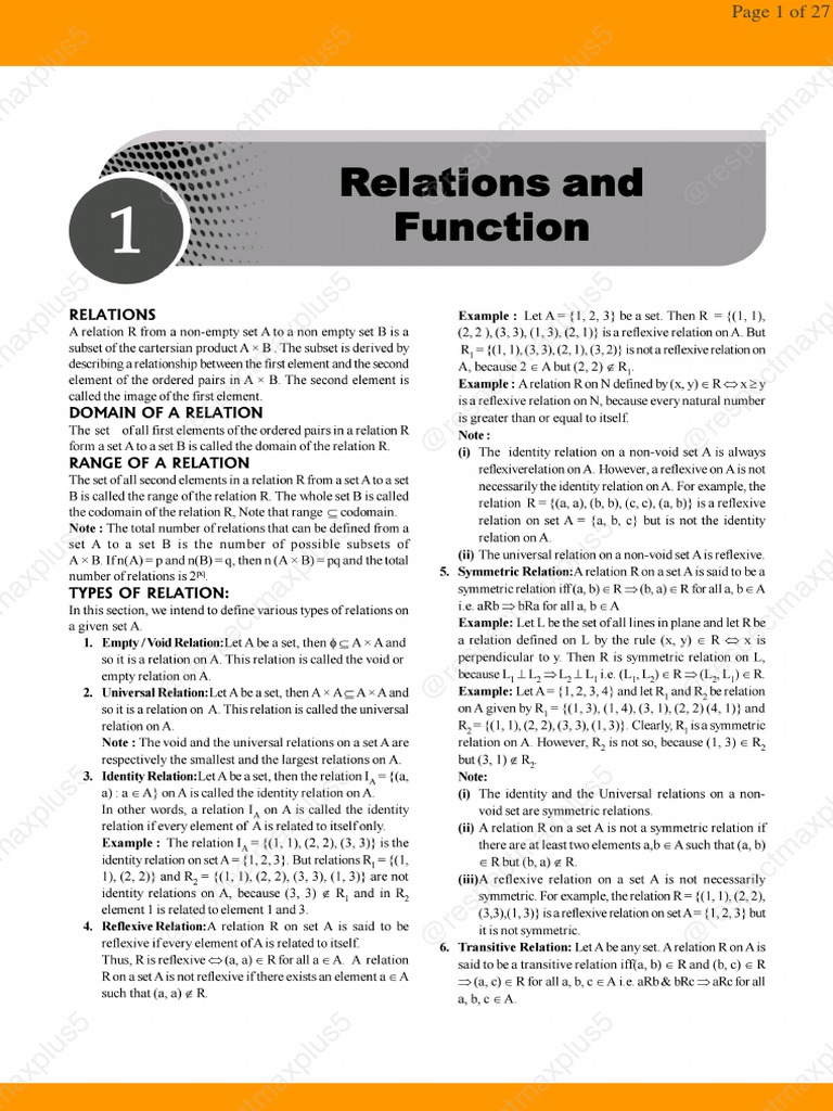 Relation & Functions Arise Module | PDF | Function (Mathematics) | Functions And Mappings